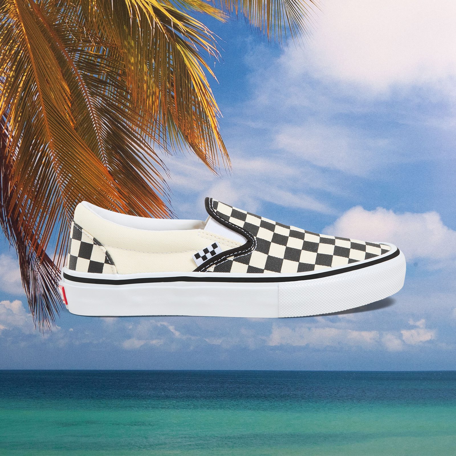 Vans - Skate Slip-On - Checkerboard - Black / Off White at ...